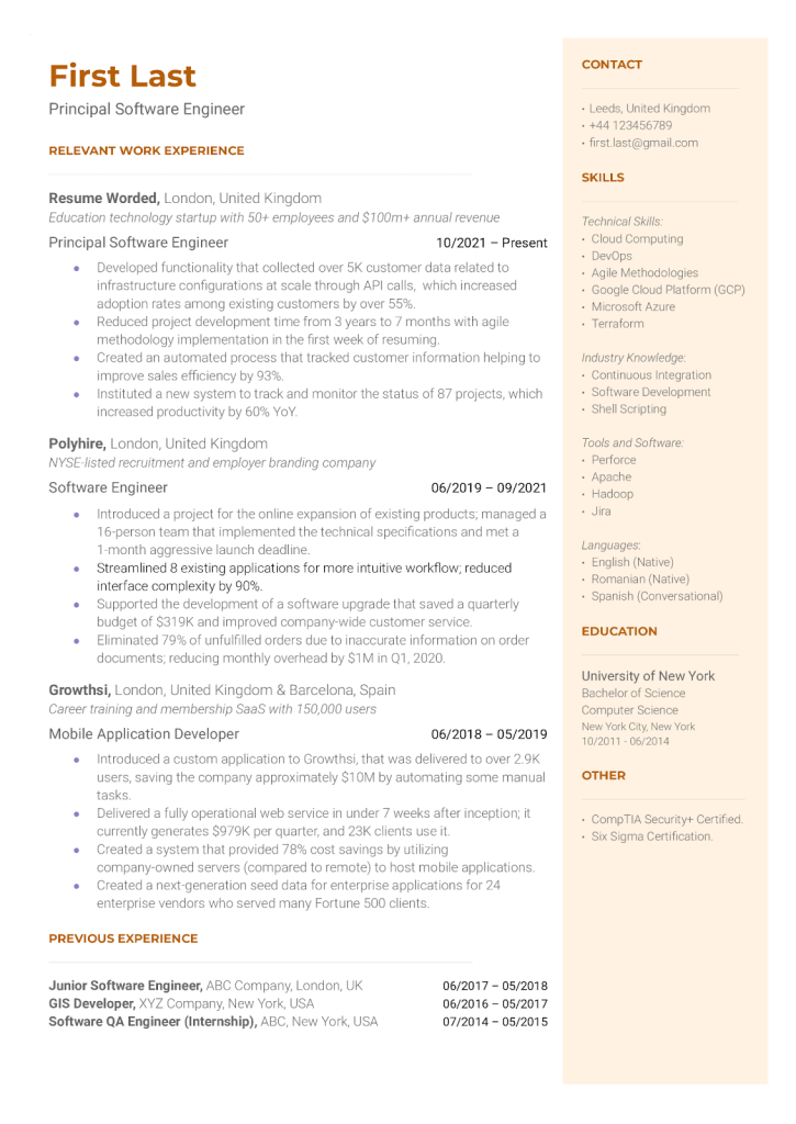 Best FAANG Resume Template for Software Engineers in 2026
